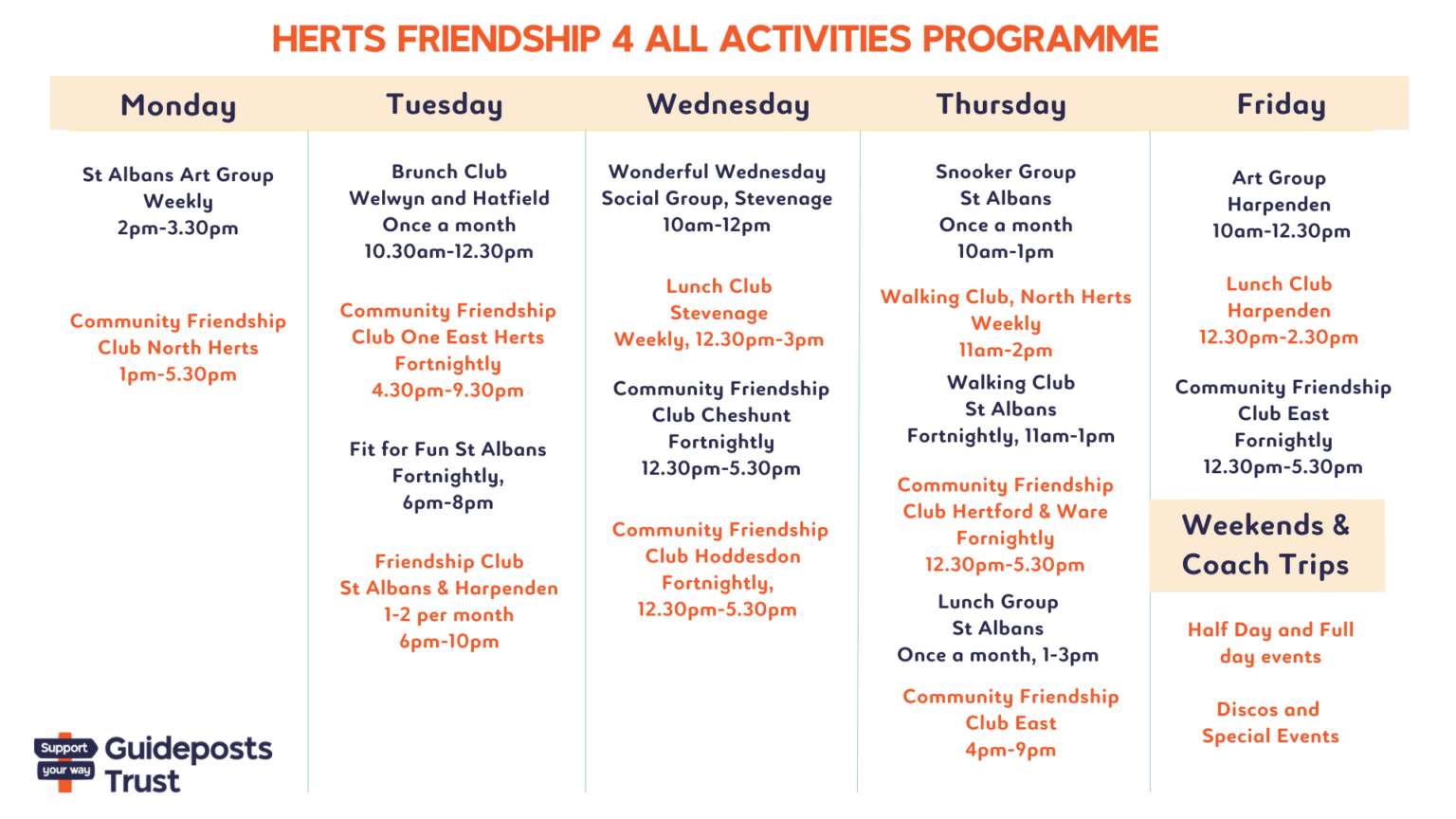 Hertfordshire Groups and Friendship Clubs